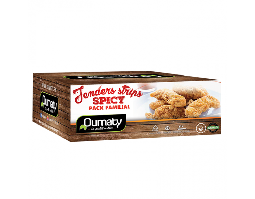 Tenders spicy 2 kilos Family pack Oumaty certifée par Achahada.